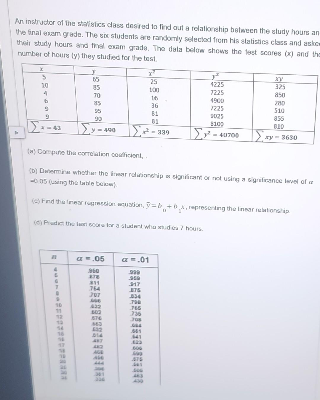 Solved An instructor of the statistics class desired to find | Chegg.com