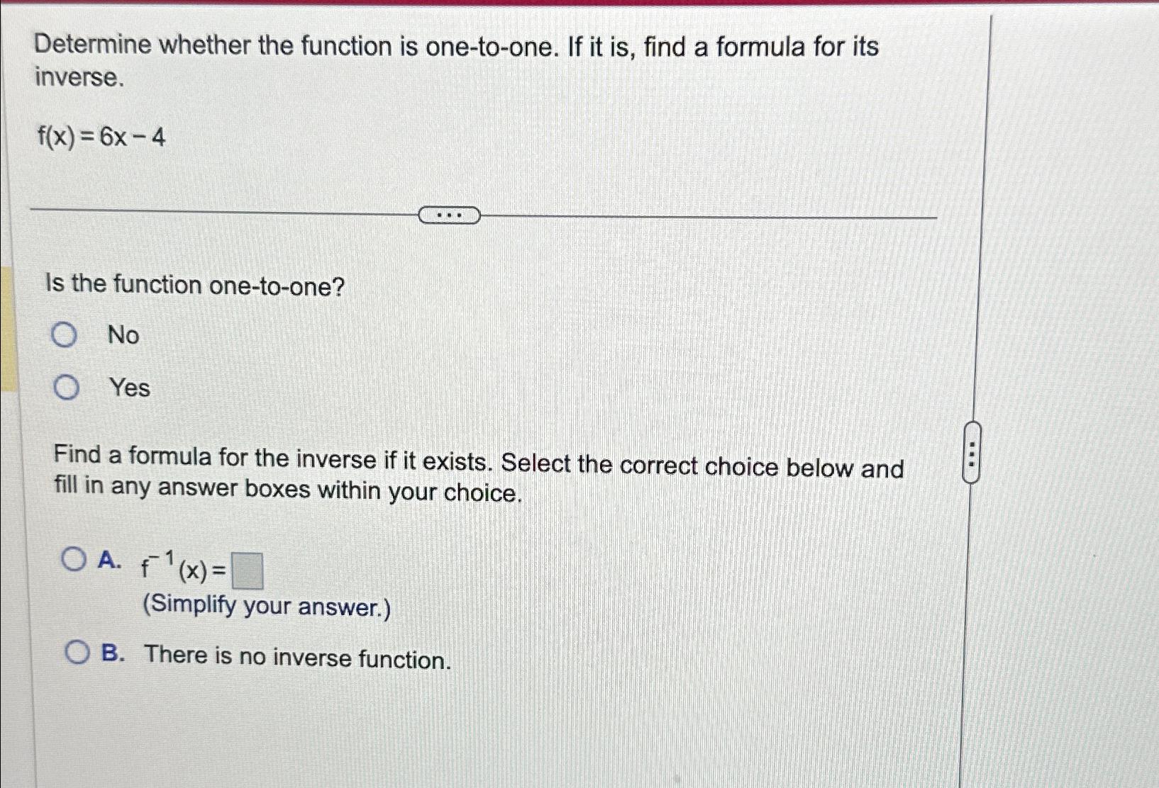 Solved Determine whether the function is one-to-one. If it | Chegg.com