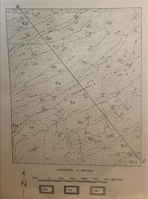 Construct a geologic cross-section along the section | Chegg.com