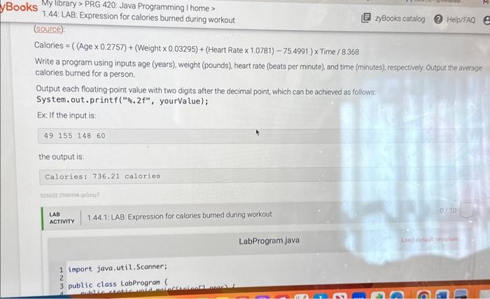 Solved (source): Calories =(( Age ×0.2757)+( Weight | Chegg.com