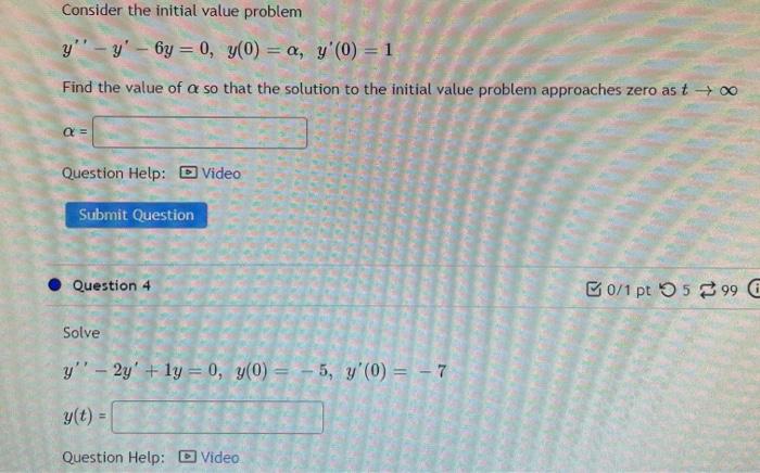 Solved Consider the initial value problem y'' - y' - 6y = 0, | Chegg.com