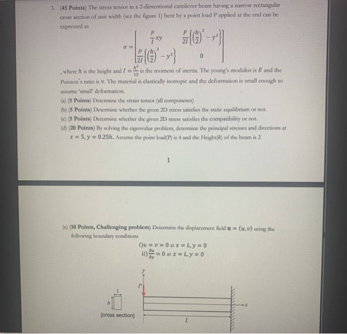 Solved 3. (45 Points) The stress tensor in a 2-dimentional | Chegg.com