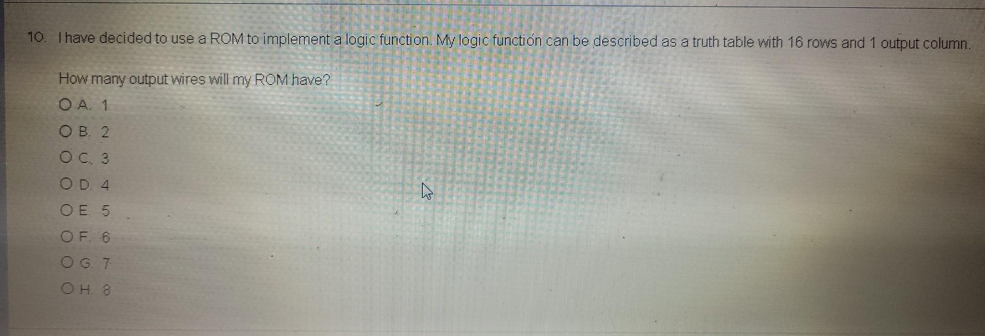 Solved 10. I have decided to use a ROM to implement a logic | Chegg.com