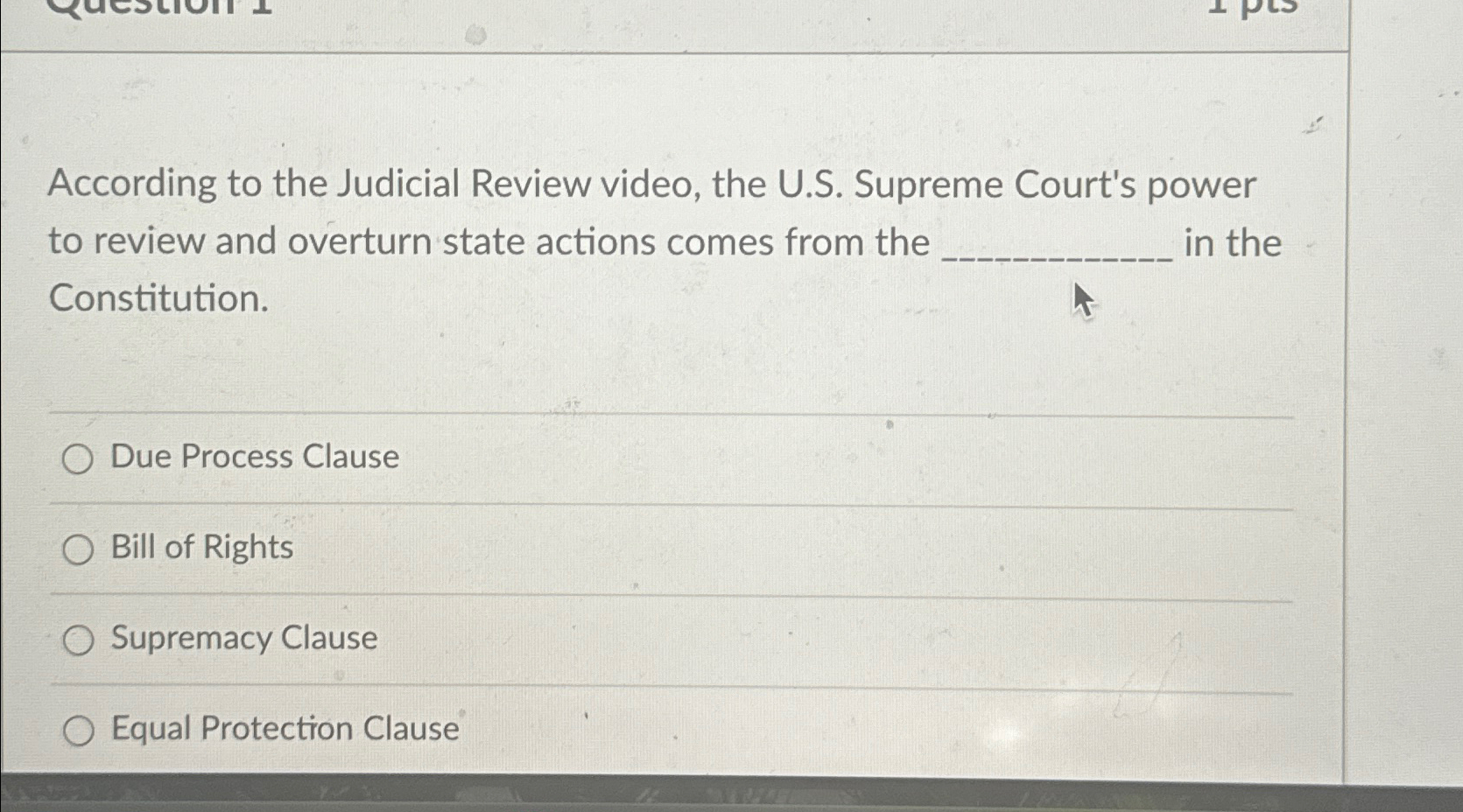 Solved According to the Judicial Review video, the U.S. | Chegg.com