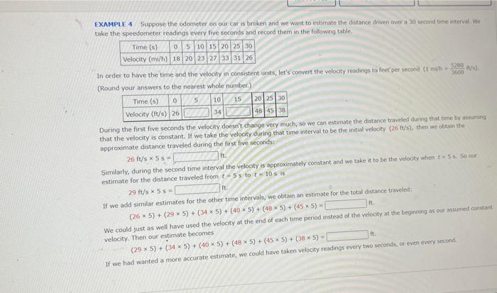 Solved EXAMPLE 4 Suppose the odometer on our car is broken | Chegg.com