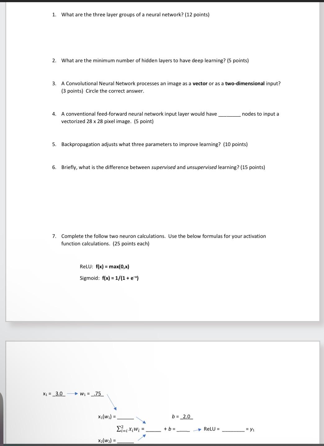 Solved What are the three layer groups of a neural network? | Chegg.com