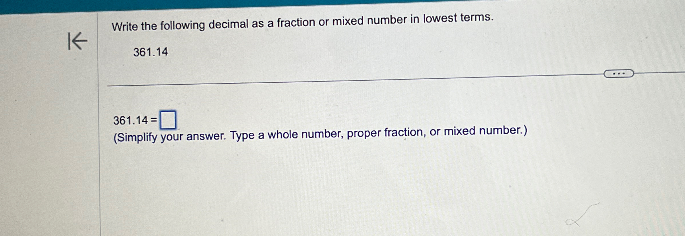 Solved Write the following decimal as a fraction or mixed | Chegg.com
