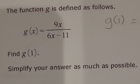 Solved The function g ﻿is defined as | Chegg.com