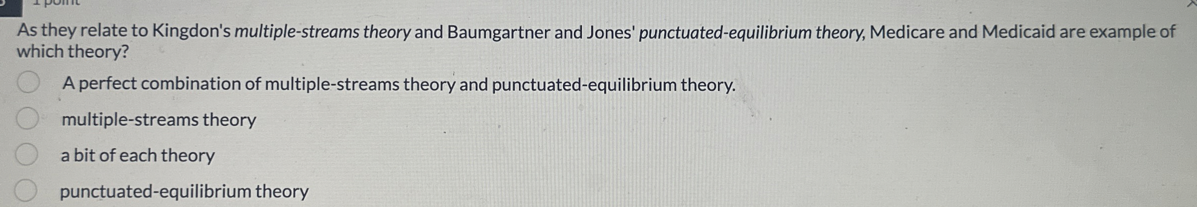Solved As they relate to Kingdon's multiple-streams theory | Chegg.com