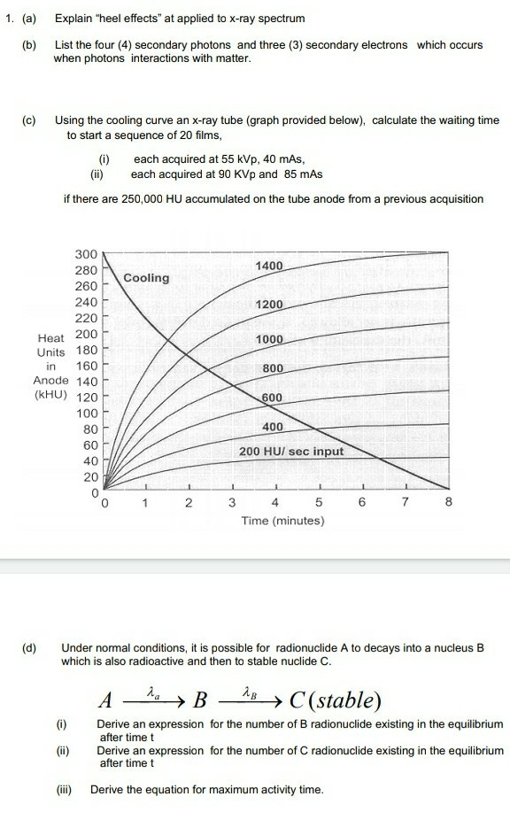 1. (a) Explain "heel effects" at applied to x-ray | Chegg.com