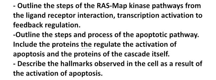 Solved - Outline the steps of the RAS-Map kinase pathways | Chegg.com