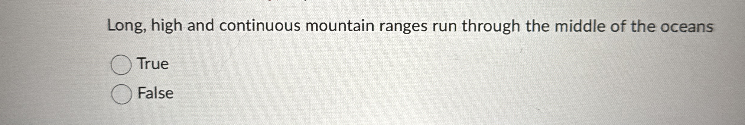 Solved Long, high and continuous mountain ranges run through | Chegg.com