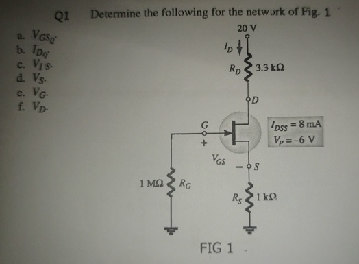 Q1 ﻿Determine the following for the network of Fig. | Chegg.com