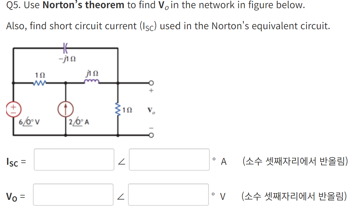 Solved Q5. ﻿Use Norton’s theorem to find Vo in the network | Chegg.com