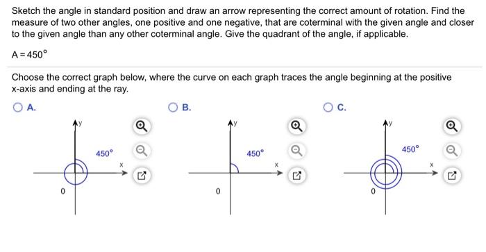 Solved Sketch the angle in standard position and draw an | Chegg.com