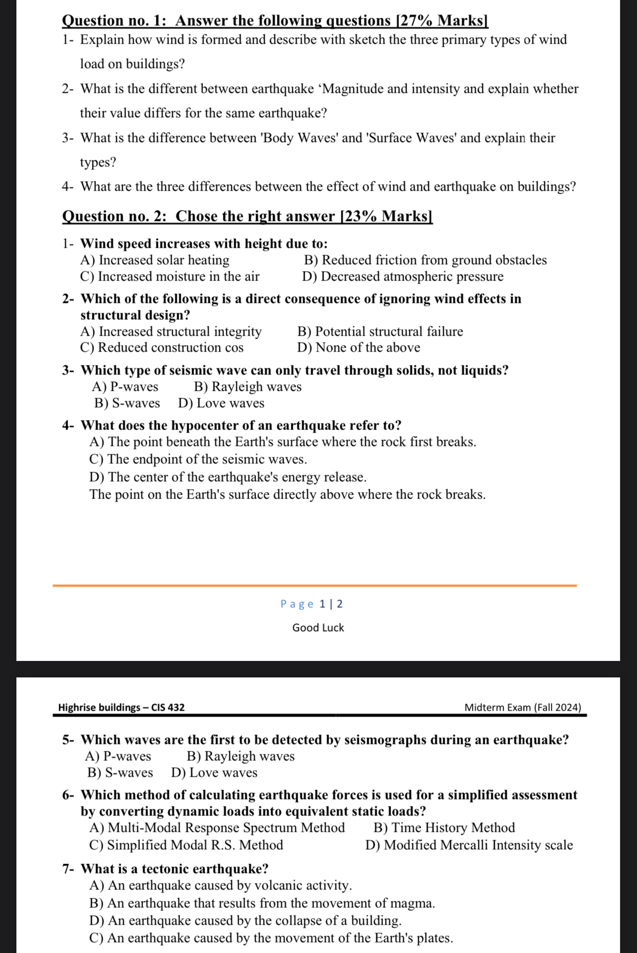 Solved by an EXPERT Question no. 1: Answer the following questions 1- | Chegg.com