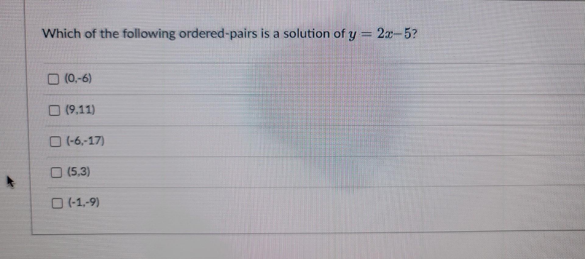 Solved Which of the following ordered-pairs is a solution of | Chegg.com