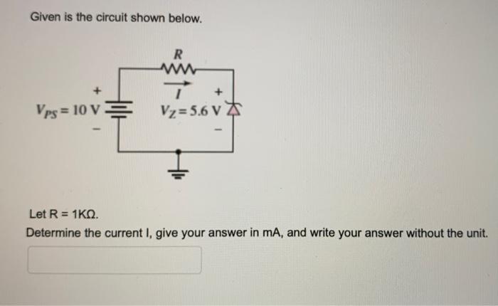 Solved Given is the circuit shown below. R ī + Vps = 10 v V2 | Chegg.com