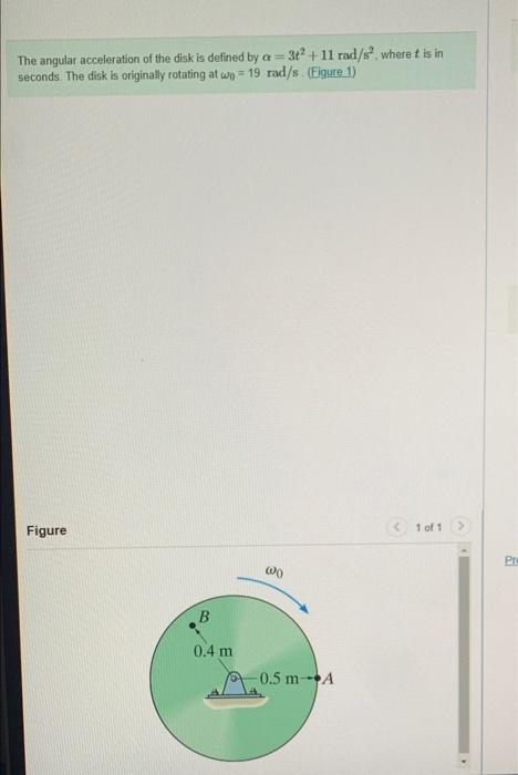 Solved a The angular acceleration of the disk is defined by | Chegg.com