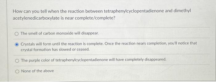 Solved How can you tell when the reaction between | Chegg.com