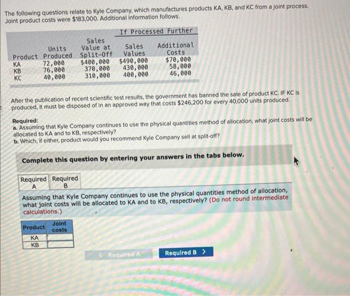 Solved The following questions relate to Kyle Company, which | Chegg.com