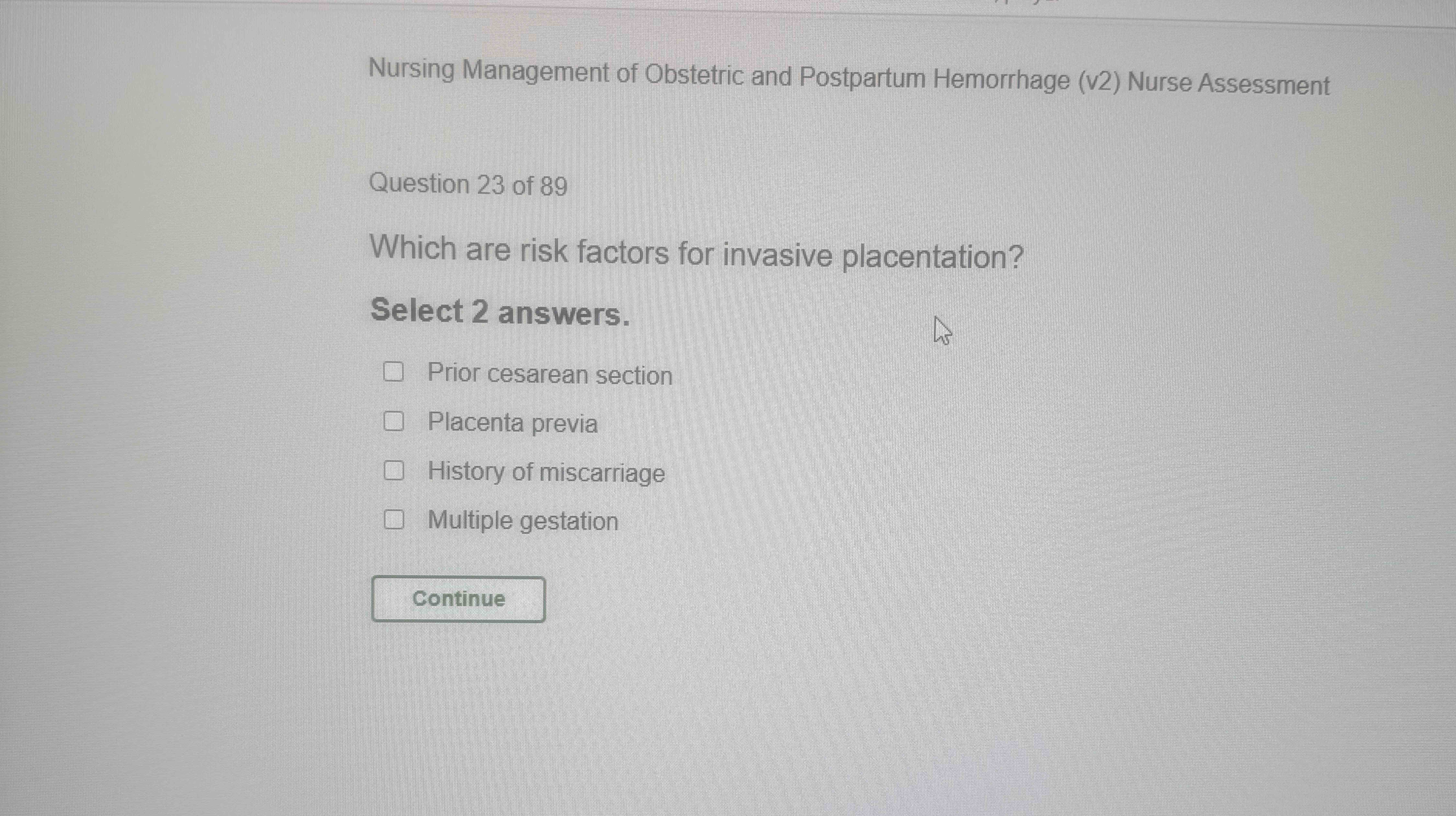 Solved Nursing Management of Obstetric and Postpartum | Chegg.com