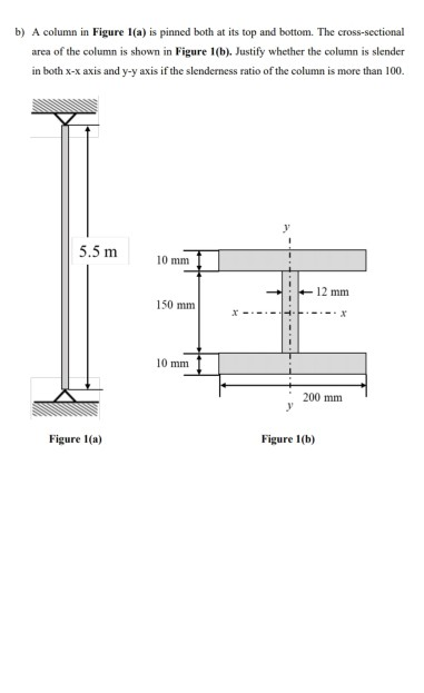 Solved b) A column in Figure l(a) is pinned both at its top | Chegg.com