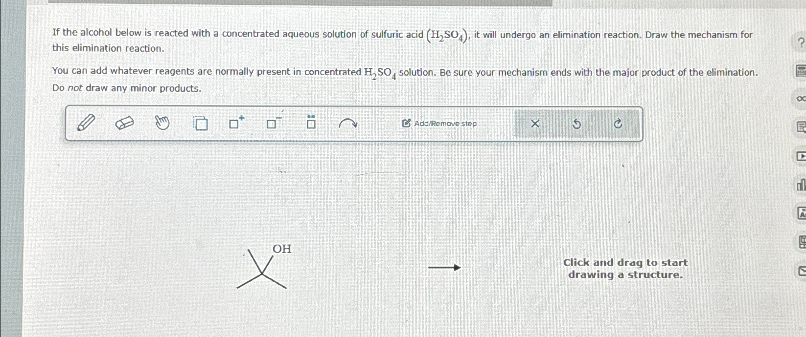Solved If the alcohol below is reacted with a concentrated | Chegg.com