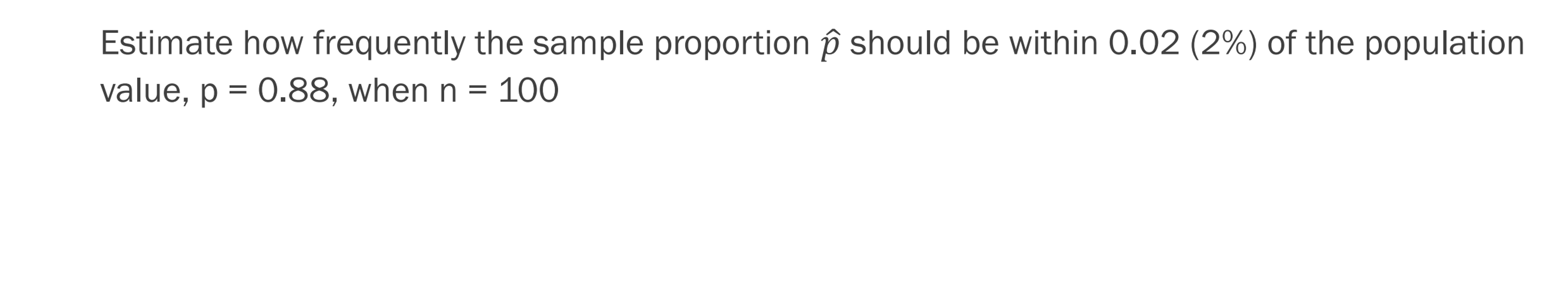 Solved Estimate how frequently the sample proportion hat(p) | Chegg.com