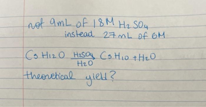 Solved not a mL of 189 H2SO4 instead 27mL of 6M. Co H12 O | Chegg.com
