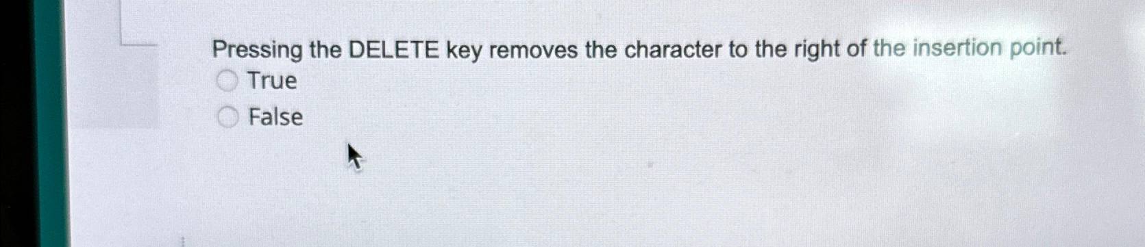 Solved Pressing the DELETE key removes the character to the | Chegg.com