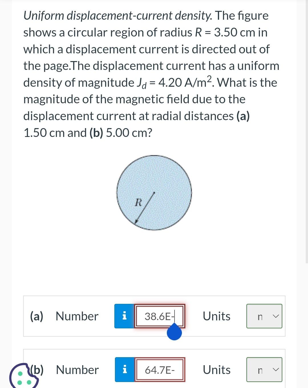 Solved Uniform displacement-current density. The figure | Chegg.com