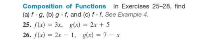Solved Composition of Functions In Exercises 25-28, find (a) | Chegg.com
