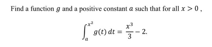 Solved Find a function g and a positive constant a such that | Chegg.com