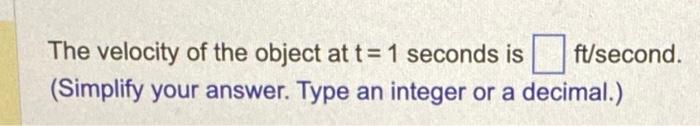 Solved The height (feet) of an object moving vertically is | Chegg.com