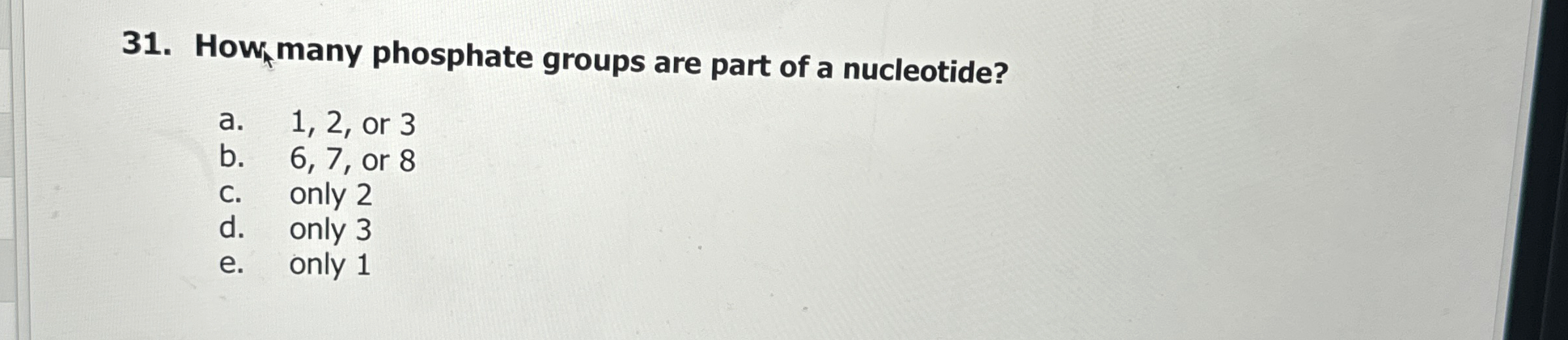Solved How many phosphate groups are part of a | Chegg.com