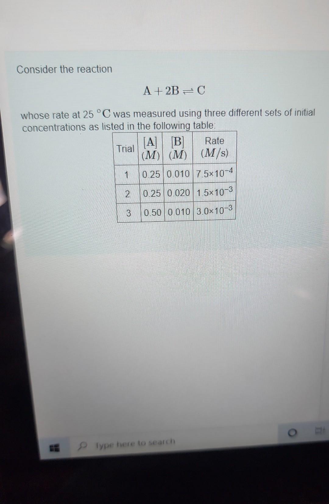 Solved Calculate the initial rate for the formation of C at | Chegg.com