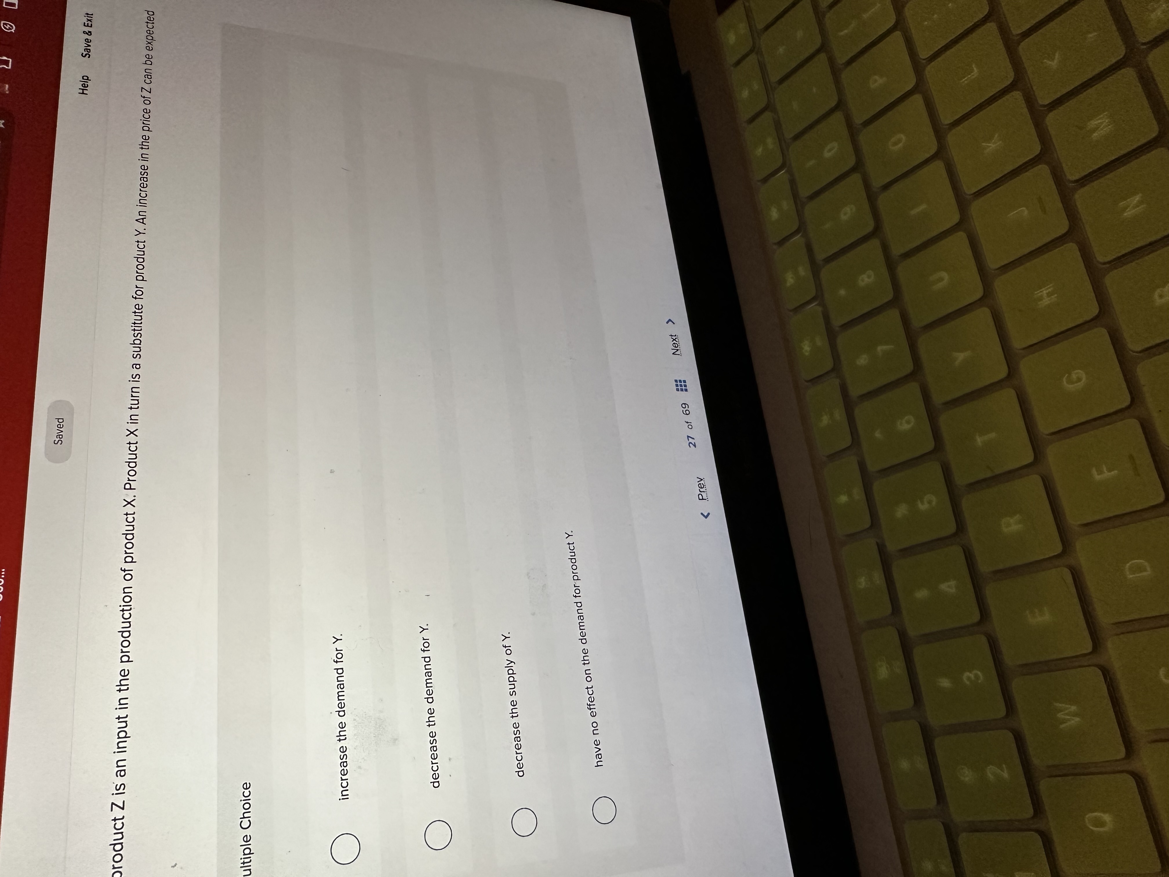 Solved oroduct Z ﻿is an input in the production of product | Chegg.com