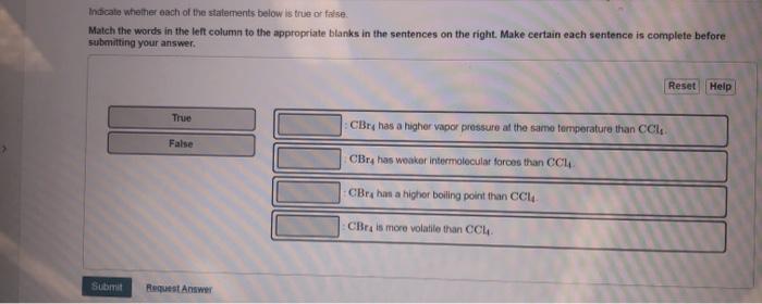 Solved Indicate whether each of the statements below is true | Chegg.com