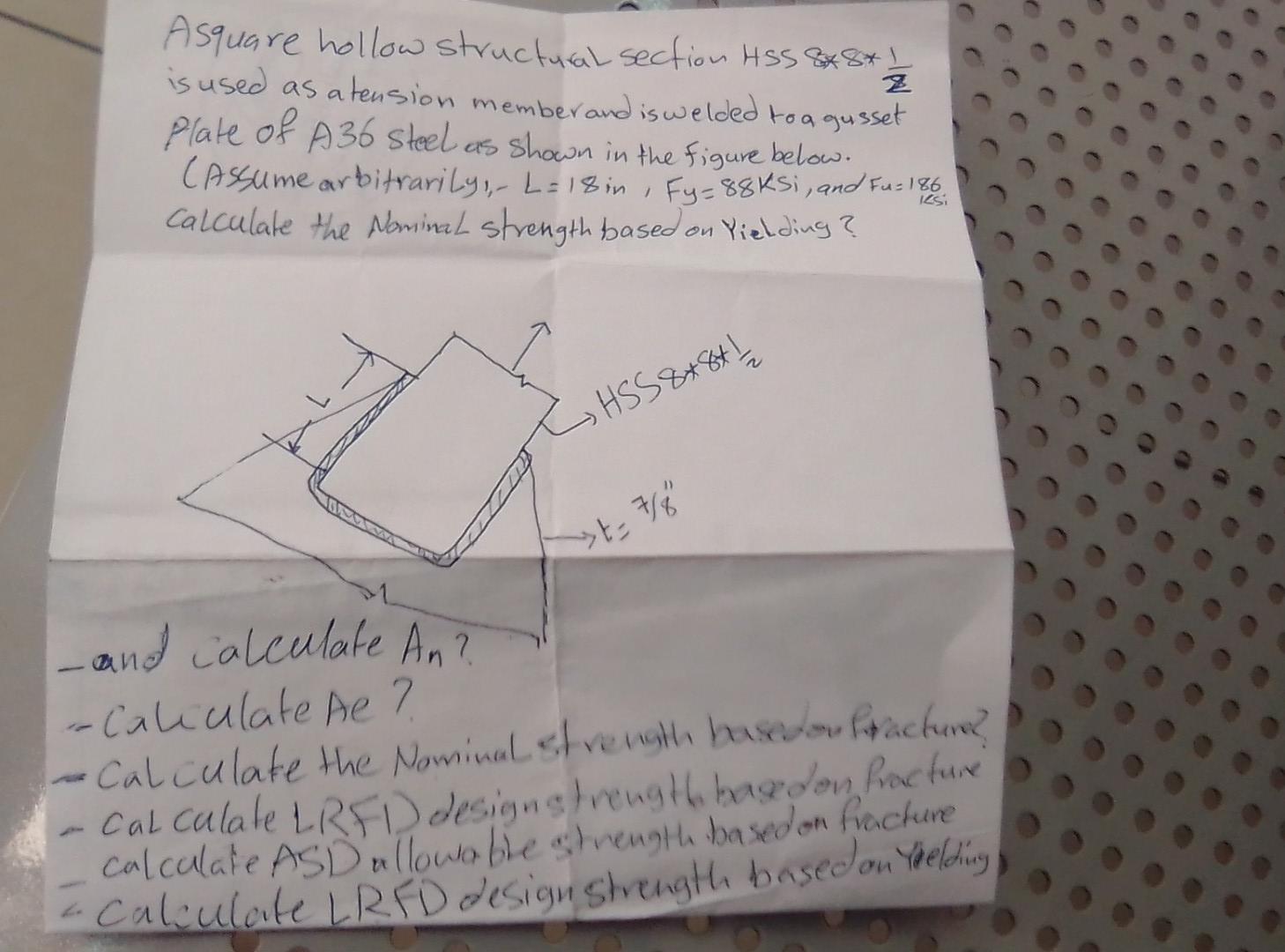 Solved 2 Asquare hollow structural section HSS 8*8* ! is | Chegg.com