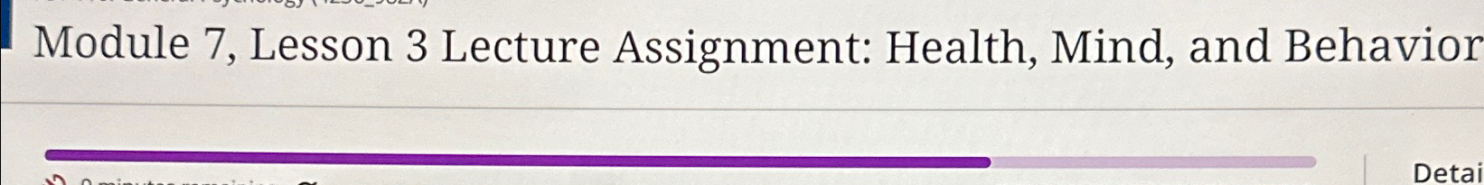 Solved Module 7, ﻿Lesson 3 ﻿Lecture Assignment: Health, | Chegg.com