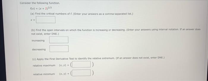 Solved Consider The Following Function F X X 2 2 3 A