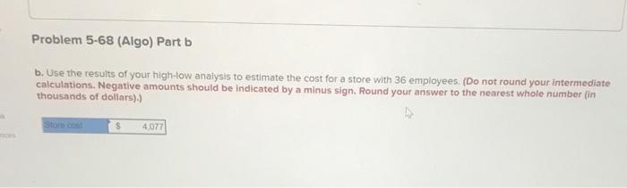 Solved Required information Problem 5-68 (Algo) Cost | Chegg.com