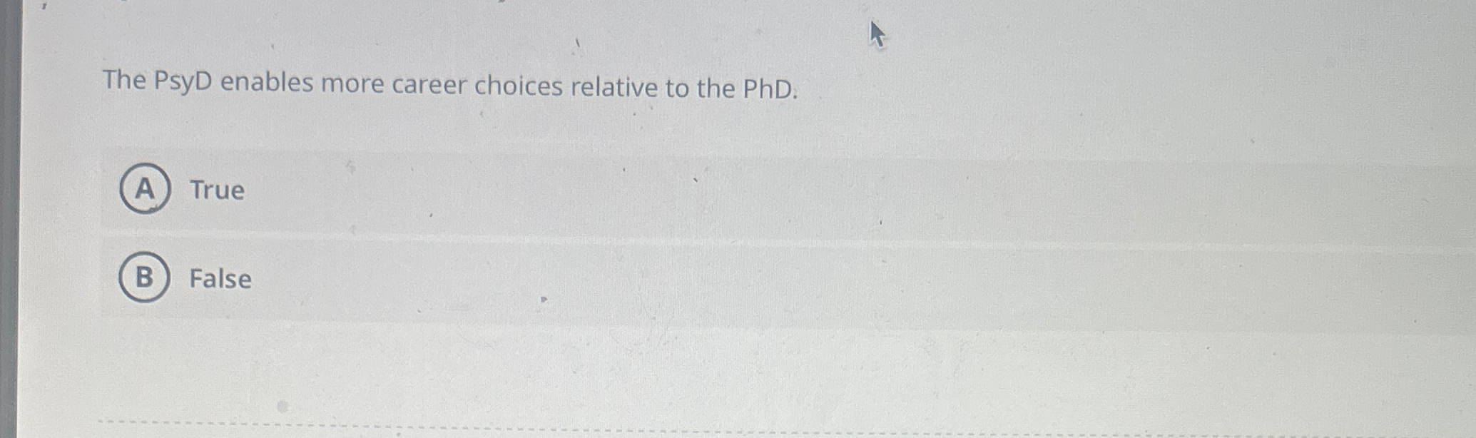 Solved The PsyD enables more career choices relative to the | Chegg.com