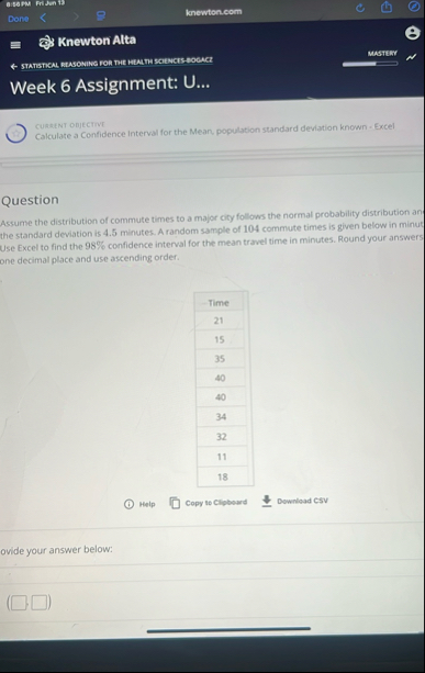 Solved Knewton AltaMASTEWWeek 6 ﻿Assignment: U...CUABENT | Chegg.com