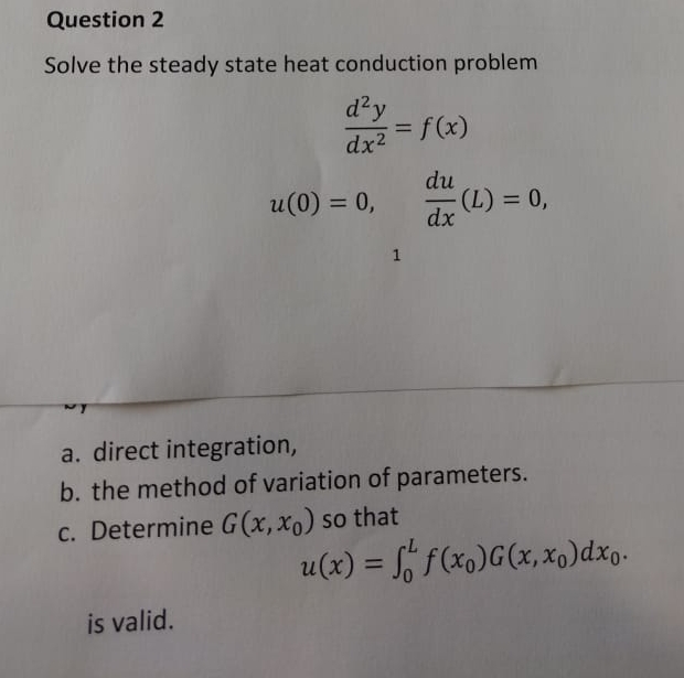 Solved Question 2Solve the steady state heat conduction | Chegg.com