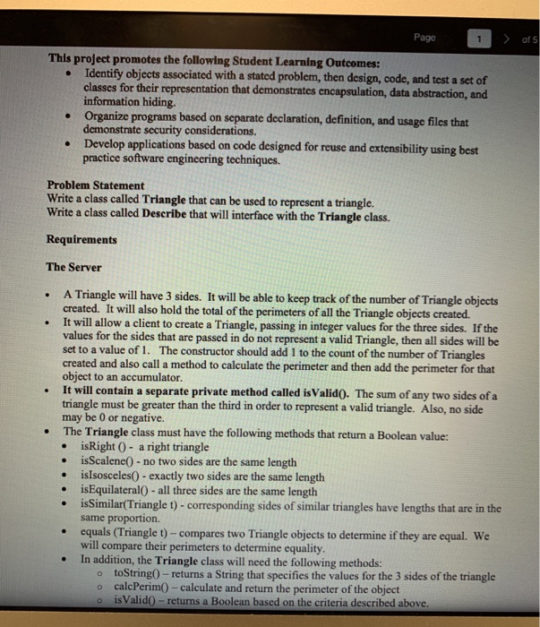 Solved Page 1 > ofs This project promotes the following | Chegg.com