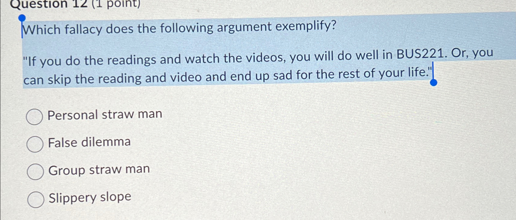 Solved Which fallacy does the following argument | Chegg.com