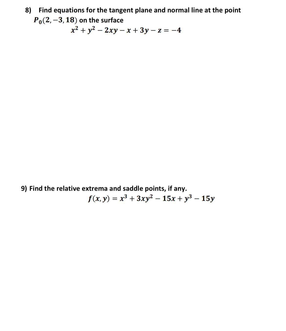 Solved Find equations for the tangent plane and normal line | Chegg.com