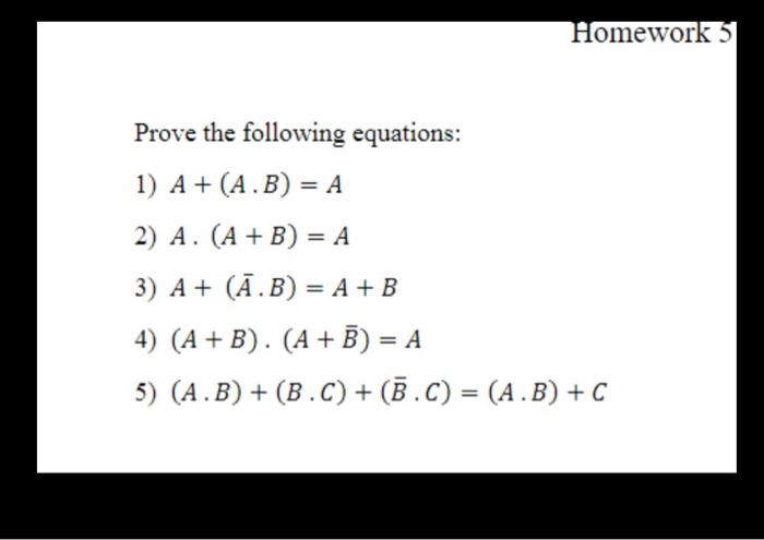 Solved Homework 5 Prove the following equations: 1) | Chegg.com